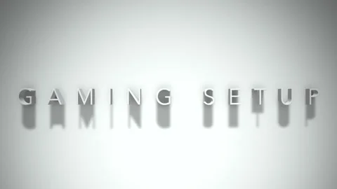 gaming setup 3D title animation white te... | Stock Video | Pond5