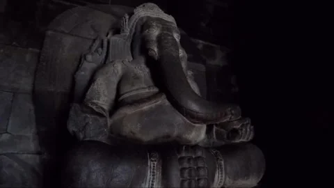 Ganesha Statue inside Shiva Temple, Pram... | Stock Video | Pond5