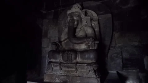 Ganesha Statue inside Shiva Temple, Pram... | Stock Video | Pond5