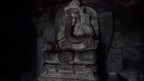 Ganesha Statue inside Shiva Temple, Pram... | Stock Video | Pond5