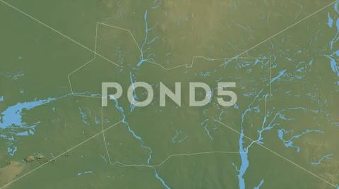 Gao, Mali. Colored shader data with lakes and rivers Illustration ...