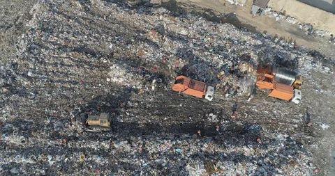 Garbage dump, aerial view of the garbage... | Stock Video | Pond5