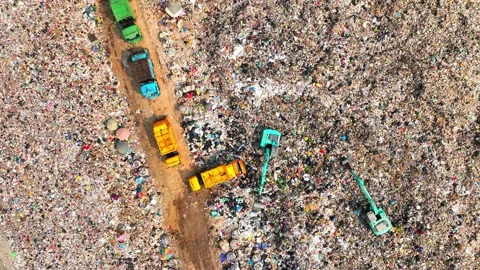Garbage piles in landfills From an aeria... | Stock Video | Pond5