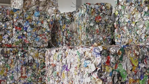 Garbage Recycling Factory, Plastic cubes... | Stock Video | Pond5