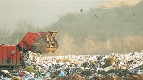 Garbage unloading. Civil waste. Garbage ... | Stock Video | Pond5