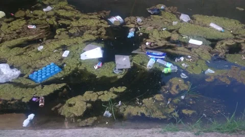Garbage In Water. Improper Waste Managem... | Stock Video | Pond5