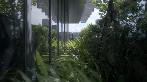 Garden In The Office Building Balcony, l... | Stock Video | Pond5
