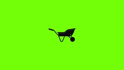 Garden wheelbarrow icon animation | Stock Video | Pond5