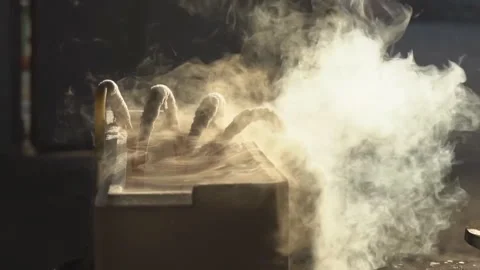 Gas condensation through liquid nitrogen | Stock Video | Pond5