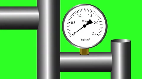 gas manometer working. green screen back... | Stock Video | Pond5