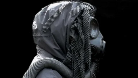 Gas mask side switch | Stock Video | Pond5