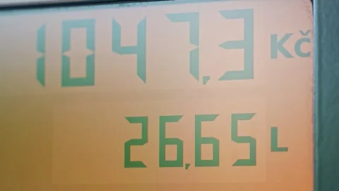 Gas station fuel meter counter price in ... | Stock Video | Pond5