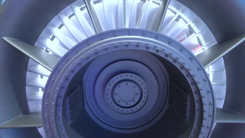 Gas turbine engine is a power plant of a... | Stock Video | Pond5