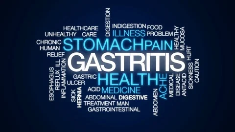 Gastritis animated word cloud, text desi... | Stock Video | Pond5