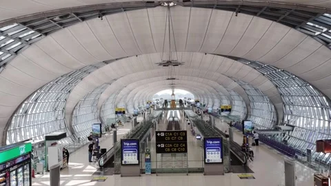 Gate C 1-10 of the Suvarnabhumi Airport ... | Stock Video | Pond5