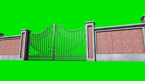 Gate Open Down Green Screen 3D Rendering... | Stock Video | Pond5
