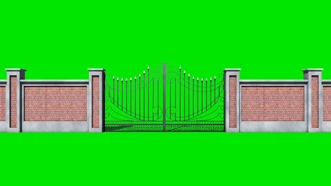 Gate Open Green Screen 3D Rendering Anim... | Stock Video | Pond5