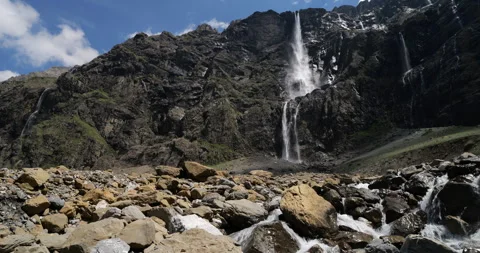 The Gavarnie waterfall, Cirque de Gavarn... | Stock Video | Pond5