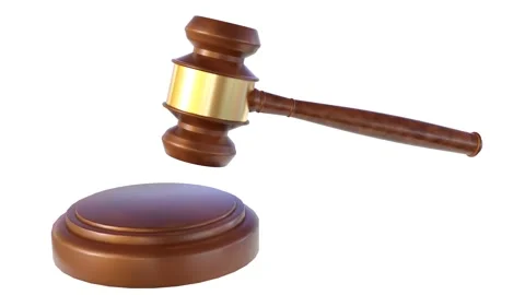 A gavel tapped the pad isolated on white... | Stock Video | Pond5