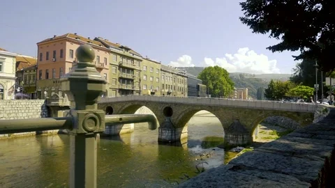Gavrilo Princip Latin bridge in Sarajevo... | Stock Video | Pond5