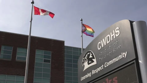 Gay and trans pride flags after students... | Stock Video | Pond5