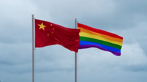 Gay Pride and China flag | Stock Video | Pond5