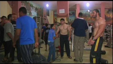 GAZA: Bodybuilders in Gaza have few reso... | Stock Video | Pond5