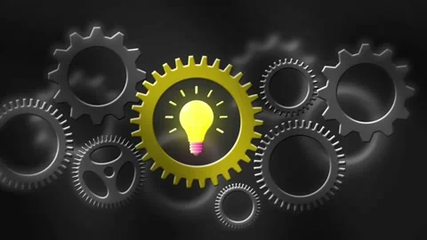 Gear Light Bulb Idea Concept Animation. ... | Stock Video | Pond5