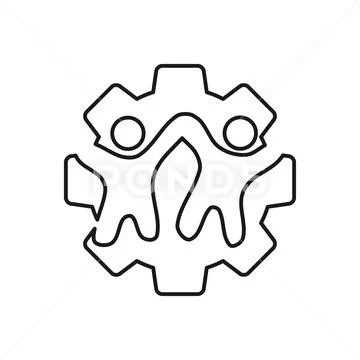 Gear machine Commitment Teamwork Together Outline Logo: Royalty Free ...