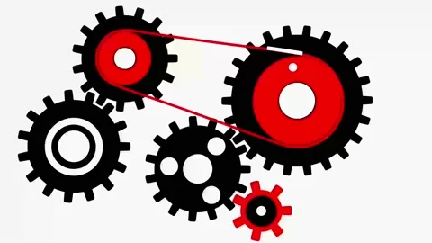 Gear mechanism animation scene in 4K wit... | Stock Video | Pond5