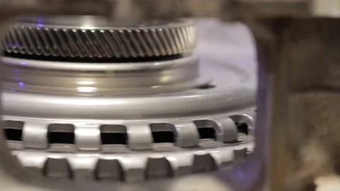 Gear mechanism process Rotating gears. w... | Stock Video | Pond5