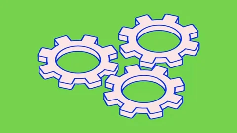 gear wheel animation isolated on green s... | Stock Video | Pond5