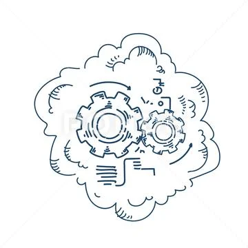 Gear wheel processing mechanism process strategy concept on white ...