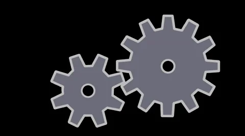 Gear wheels, Two gear wheels on black ba... | Stock Video | Pond5