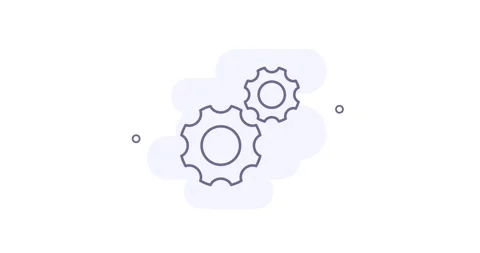 gears 2d animated outline icon | Stock Video | Pond5