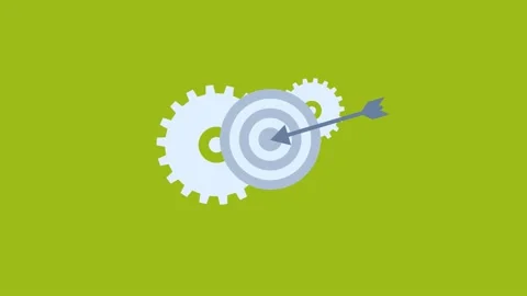 gears and target animation on the green ... | Stock Video | Pond5