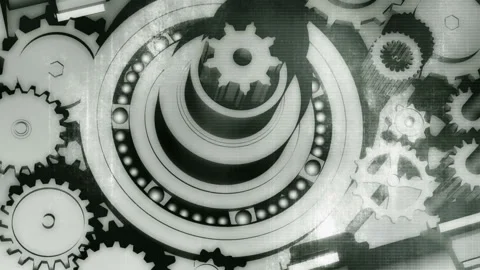 Gears gray grunge looping animated backg... | Stock Video | Pond5