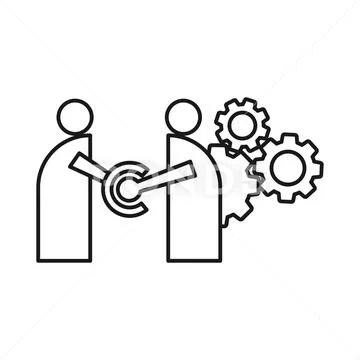 Gears machine Commitment Teamwork Together Outline Logo ~ Clip Art ...