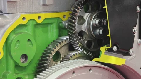 Gears Turning Motor Engine | Stock Video | Pond5