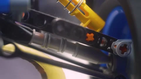 Gears turning in working mechanism toy c... | Stock Video | Pond5