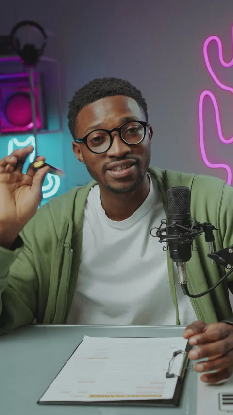 Gen Z African American Man Filming Vlog ... | Stock Video | Pond5