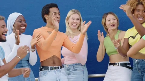 Gen Z dance celebration in slow motion | Stock Video | Pond5