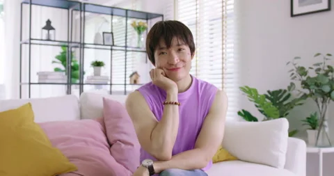 Gen Z gay man looking at camera pride an... | Stock Video | Pond5