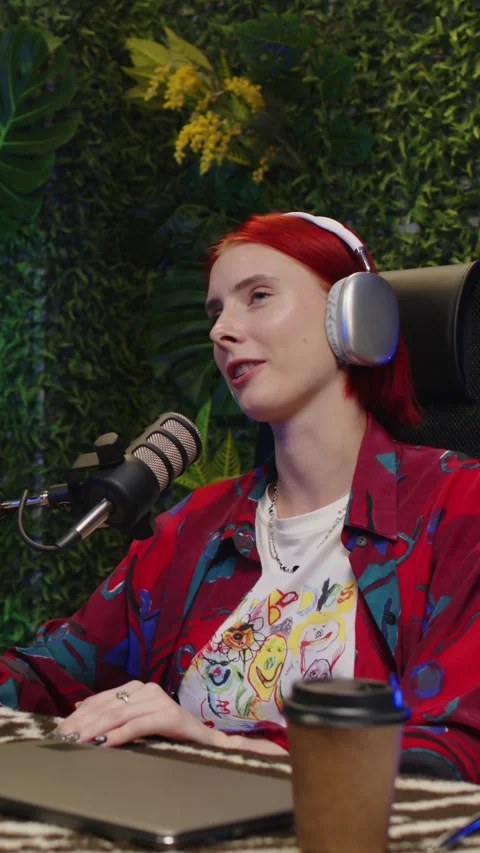 Gen Z Girl Giving Interview in Podcast S... | Stock Video | Pond5