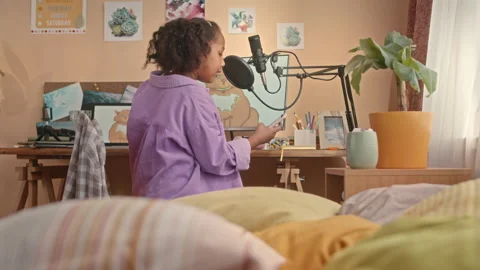 Gen Z Girl Singing and Dancing in Kids B... | Stock Video | Pond5