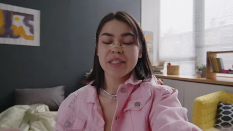 Gen Z Girl Telling on Camera about Recov... | Stock Video | Pond5