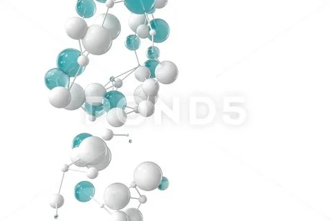 Gene lines and nodes, biological gene structure, 3d rendering. ~ Clip ...