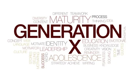 Generation X animated word cloud, text d... | Stock Video | Pond5