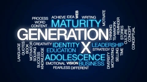 Generation X animated word cloud, text d... | Stock Video | Pond5