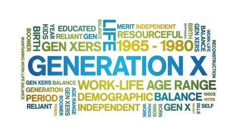 Generation X animated word cloud,animati... | Stock Video | Pond5